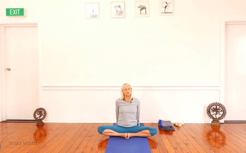 Simple Cross Legs Forward (Adho Mukha Sukhasana) | Iyengar Yoga